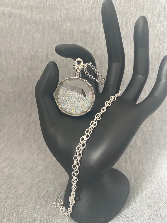 White Rabbit Pocket Watch monocle White Crystal Filled | Etsy