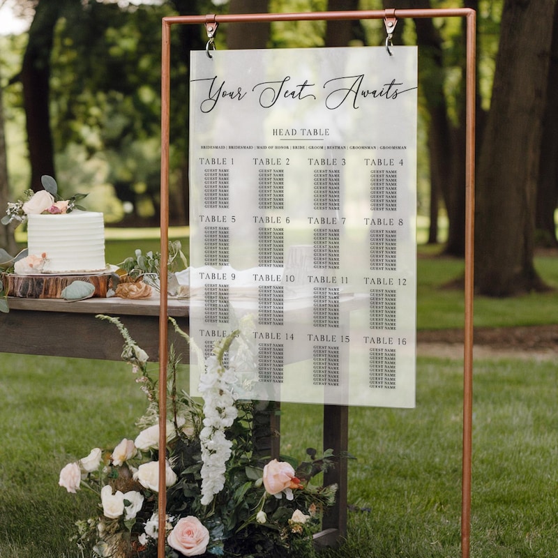 Acrylic Wedding Seating Chart - Etsy