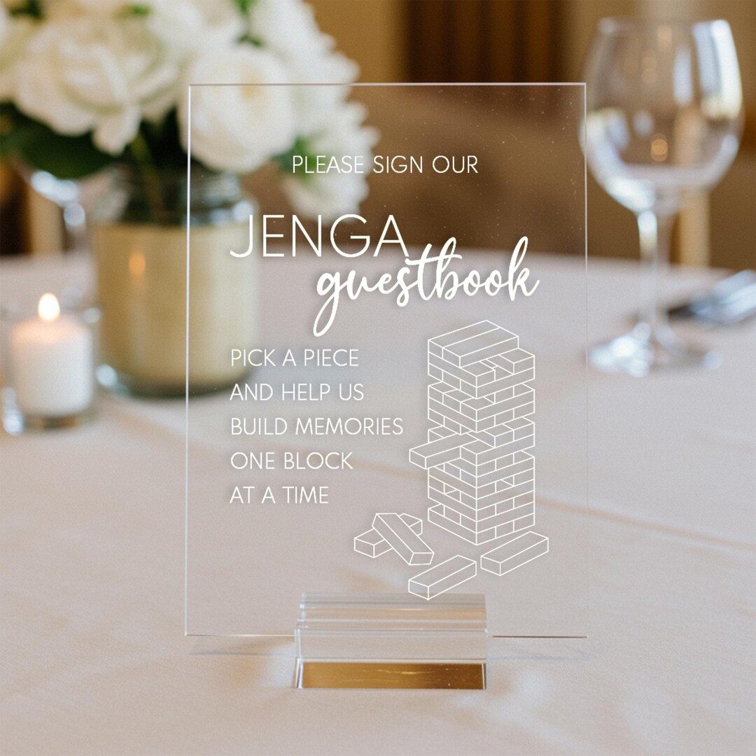 Jenga Guest Book Sign: Build Memories Wedding Decor - Etsy