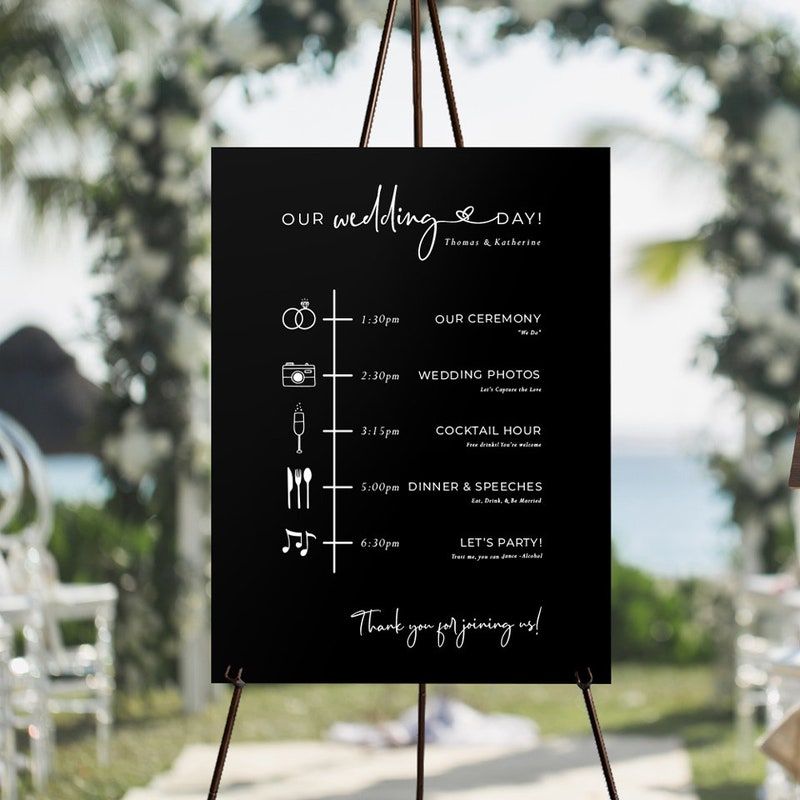 Wedding Timeline Sign - Etsy
