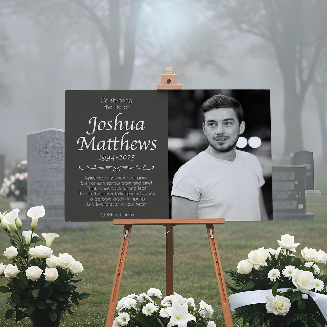 Funeral Service Signs, Welcome Sign, Photo Memorial, in Loving Memory ...