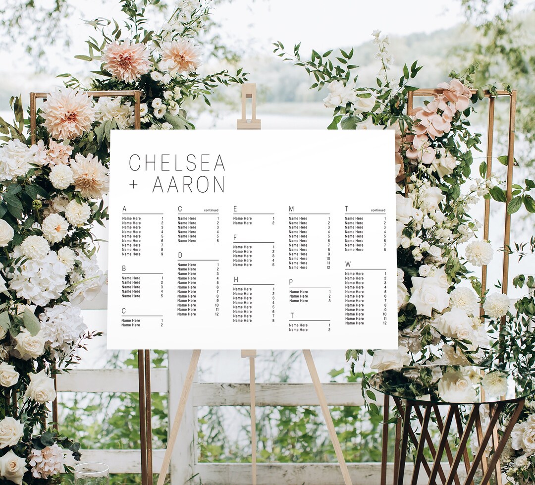Acrylic Wedding Seating Chart Sign: Modern Table Decor - Etsy