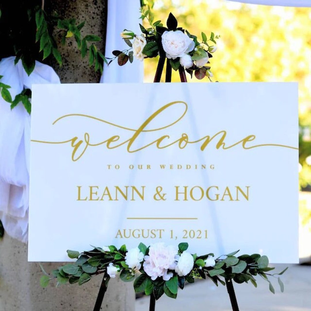 Wedding Entrance Acrylic Signage, Personalized Welcome Sign, Ceremony ...