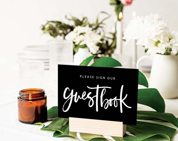 Guestbook Sign, Modern Acrylic Guest Book Sign, Wedding Guestbook Sign ...