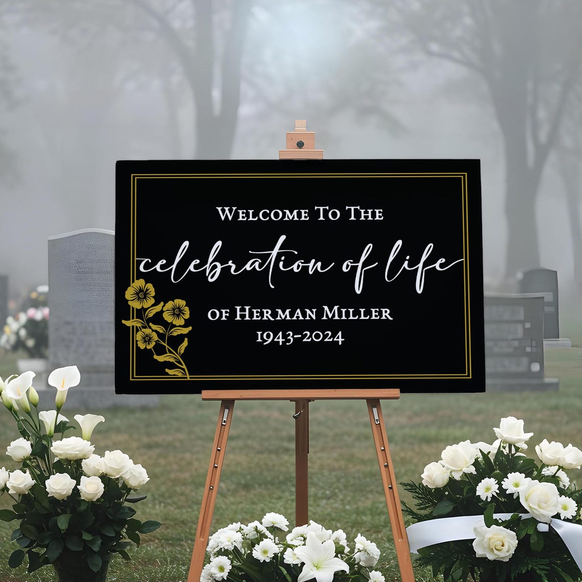 Celebrating of Life Signs, Memorial Sign Celebration Ceremony Welcome ...