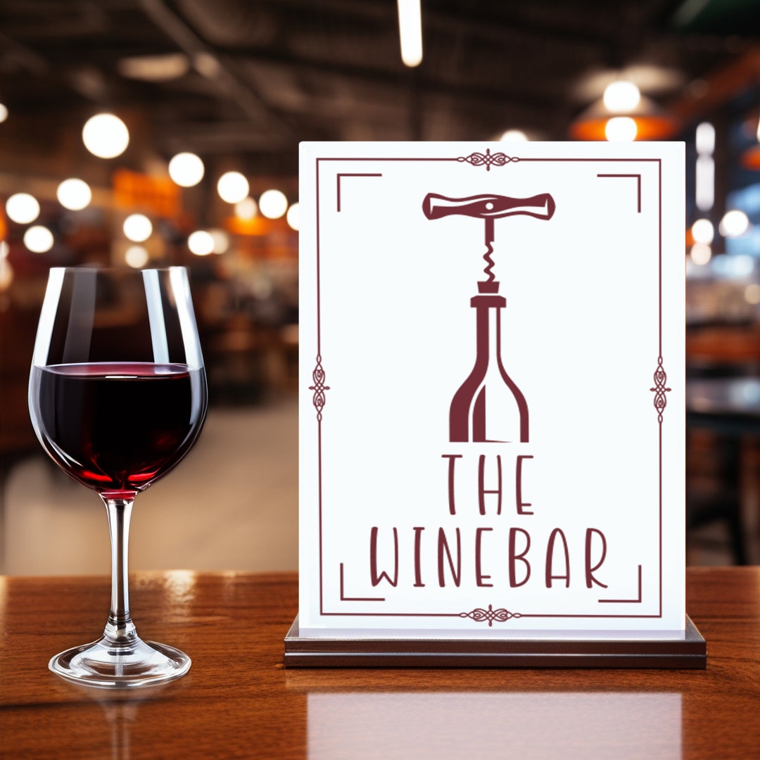 Wine Bar Sign Wedding, Acrylic Drink Signage, Winery Decor, Bridal ...