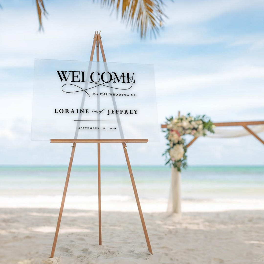 Clear Acrylic Welcome Sign, Wedding Entrance, Welcoming Guests Signage ...