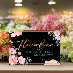 Wildflower Bar Bouquet Sign, Floral Station, Bridal Shower Favor ...
