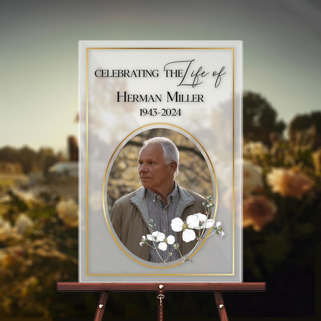 Memorial Sign for Celebration of Life Ceremony, Funeral Welcome Signage ...