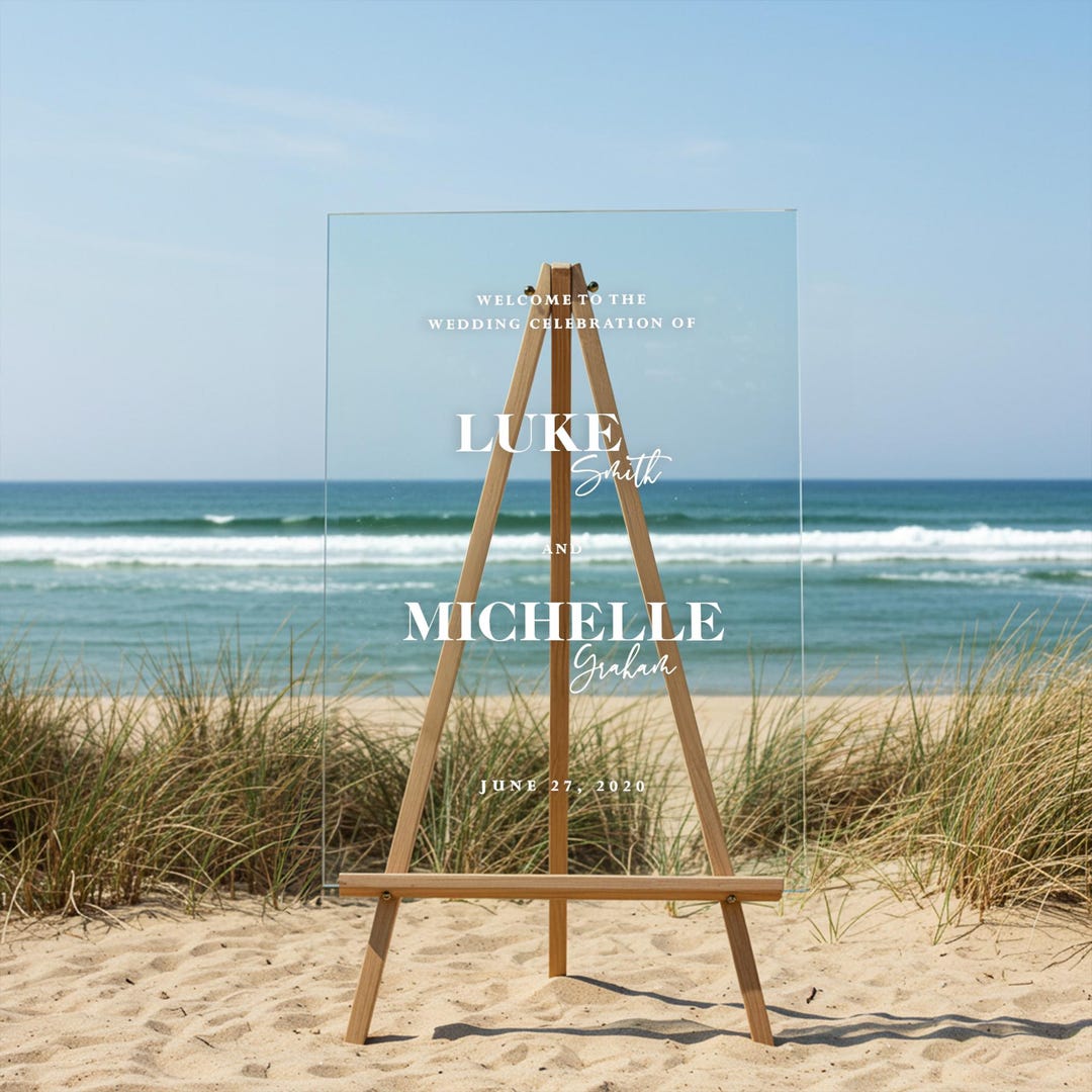 Wedding Celebration Sign, Personalized Welcome Acrylic, Large Reception ...