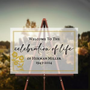 Celebrating of Life Signs, Memorial Sign Celebration Ceremony Welcome ...