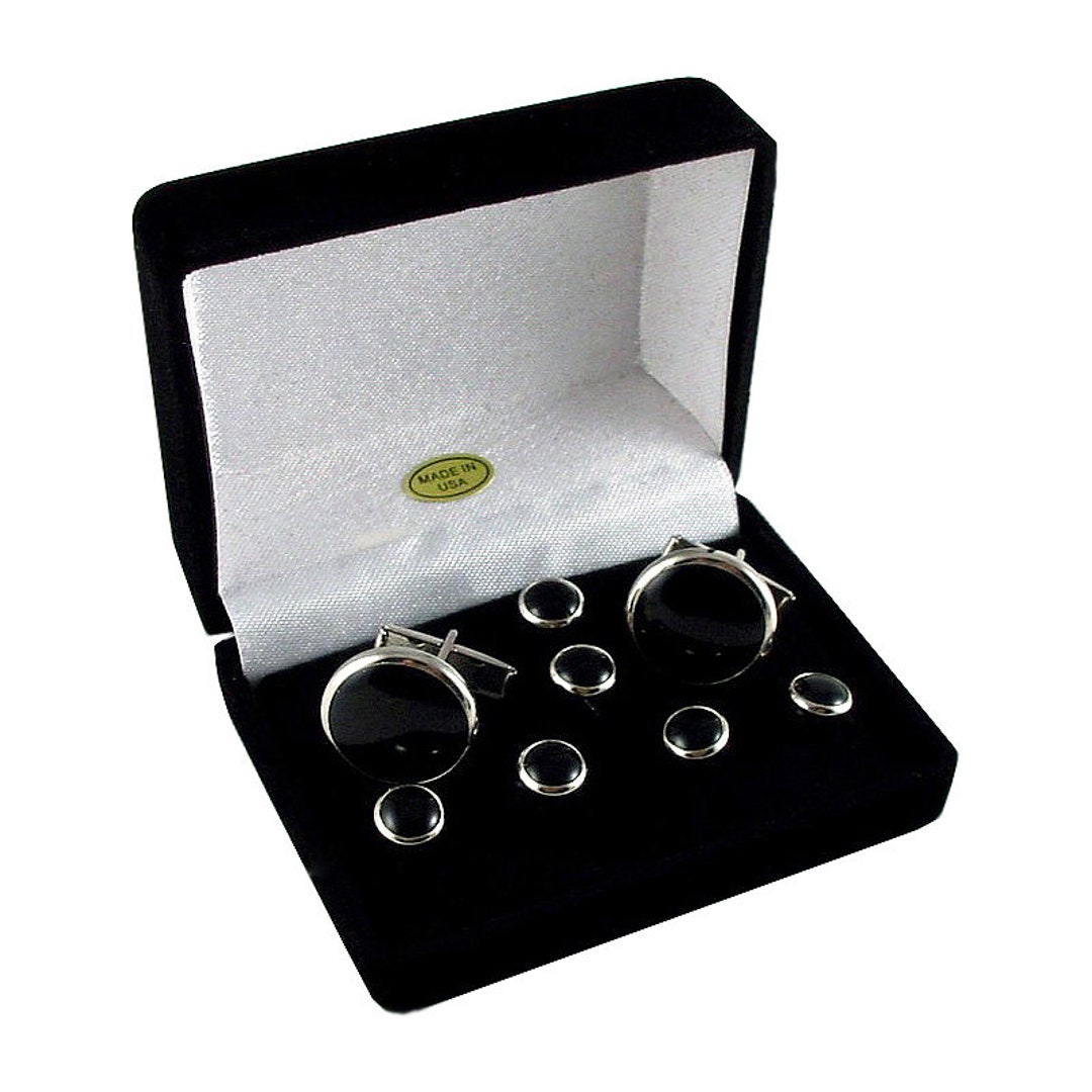 Cufflinks and 6 Studs Set Tuxedo Formal Cufflink Set Silver Cufflink ...