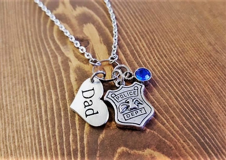 Police Officer Necklace Thin Blue Line Police Shields My - Etsy