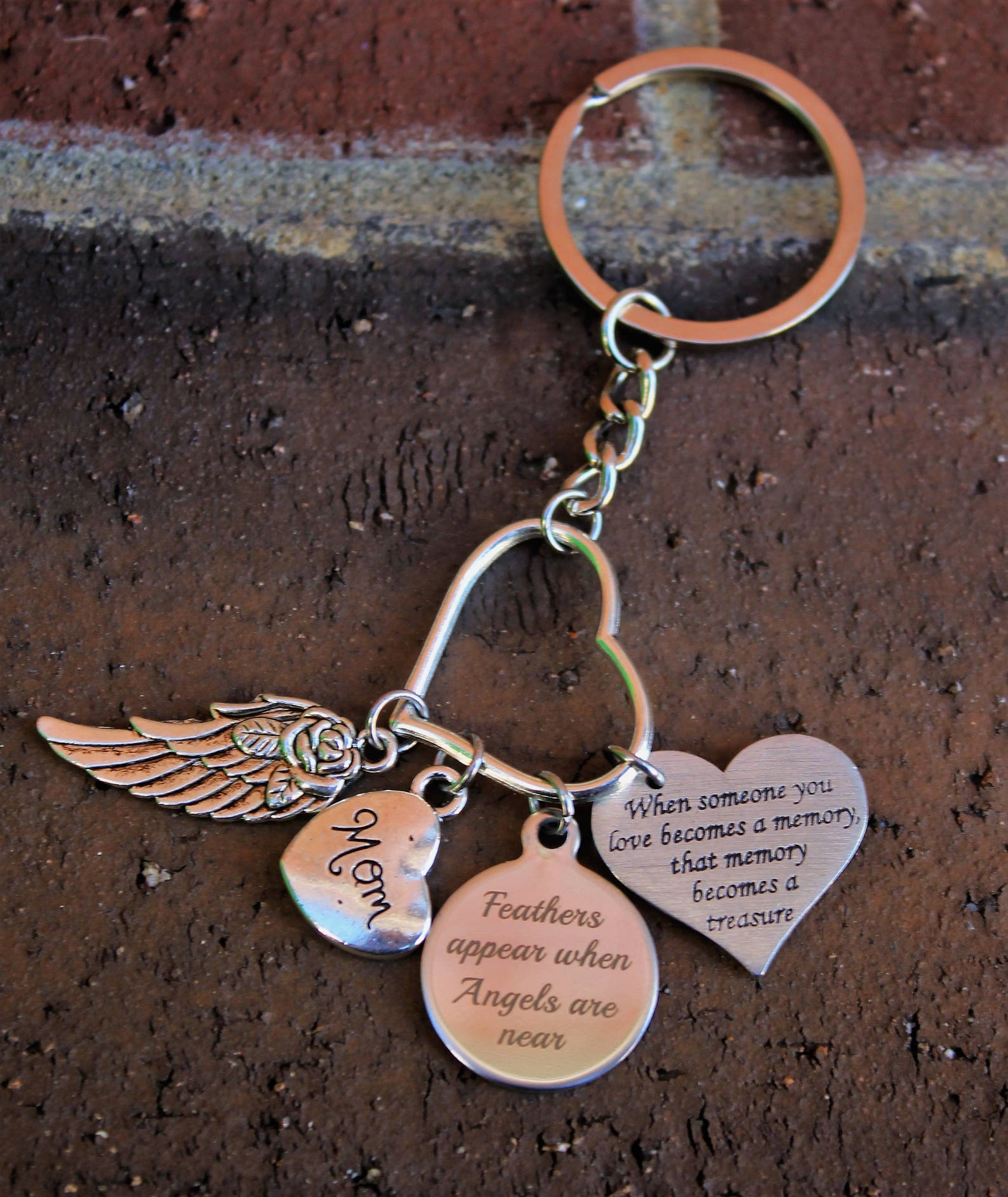 Charm Keychain - Memorial Keepsake - Personalized Accessories - Charms ...