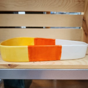 Candy Corn Dish Tray Handmade Halloween Fall Ceramic Pottery - Etsy
