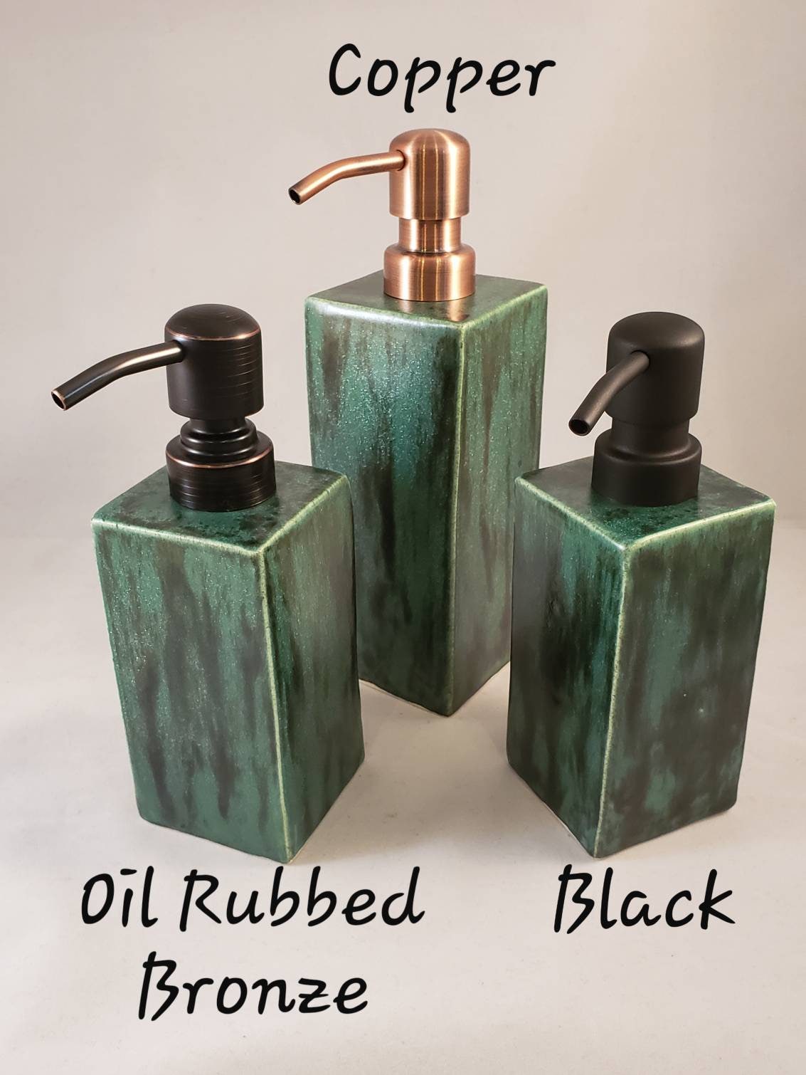 Small Ceramic Soap Lotion Dispenser Handmade Refillable Green - Etsy