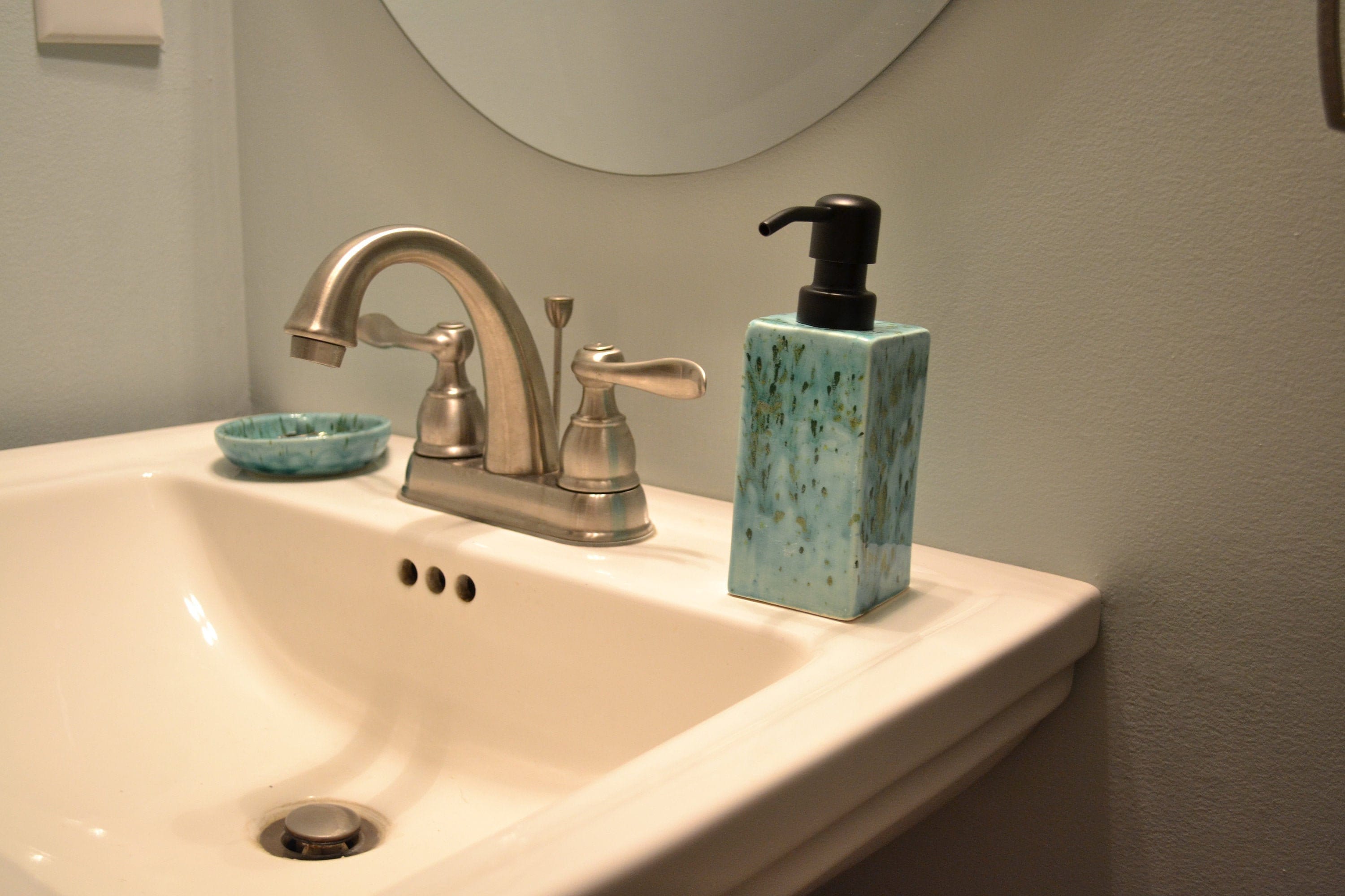 Small Ceramic Soap Lotion Dispenser Handmade Refillable (lagoon Garden ...