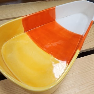 Candy Corn Dish Tray Handmade Halloween Fall Ceramic Pottery - Etsy