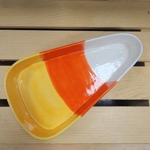 Candy Corn Dish Tray Handmade Halloween Fall Ceramic Pottery - Etsy