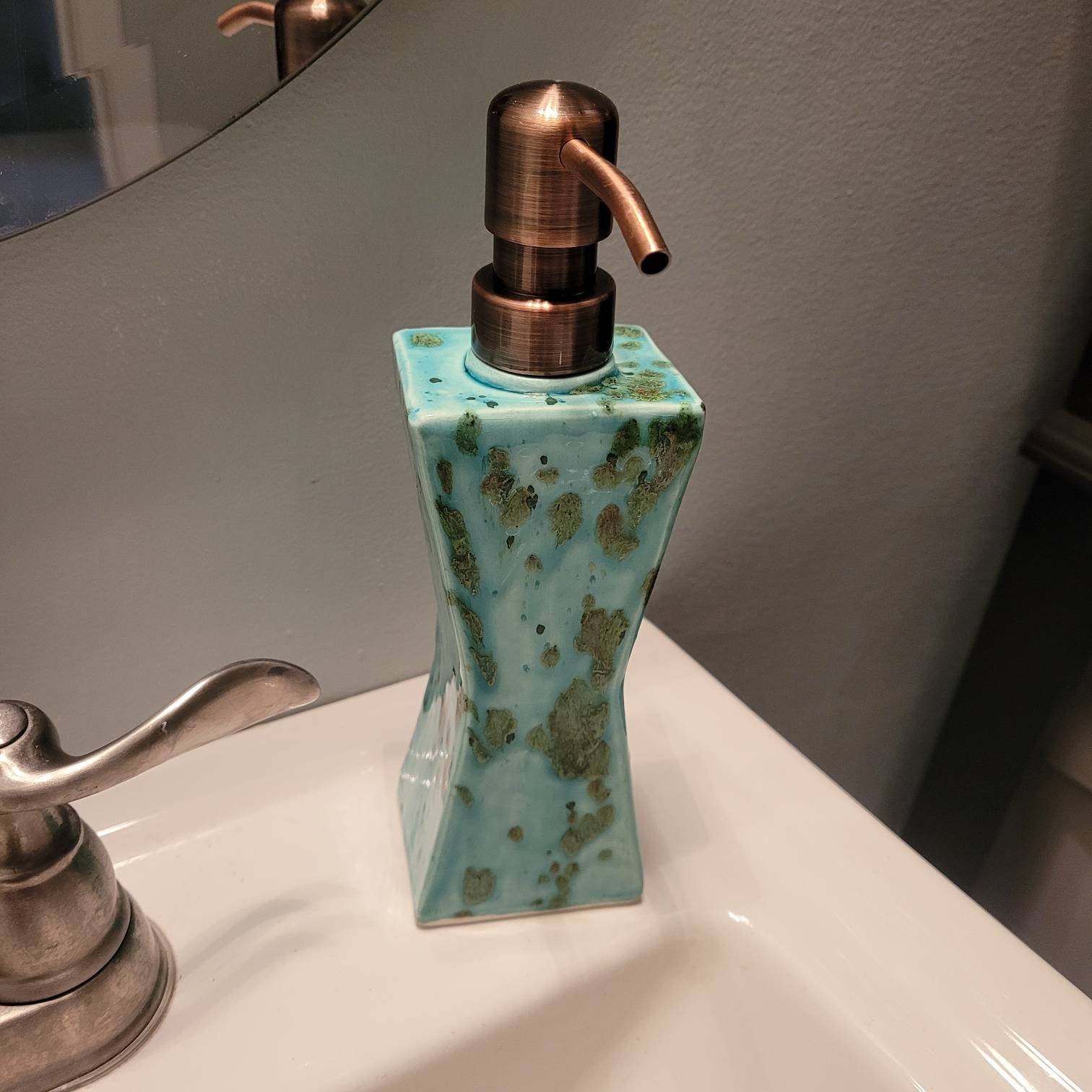 Curved Hourglass Medium Ceramic Soap Lotion Dispenser Made to Order ...