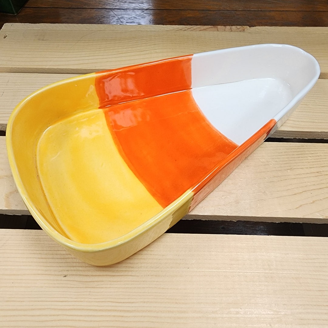 Candy Corn Dish Tray Handmade Halloween Fall Ceramic Pottery - Etsy