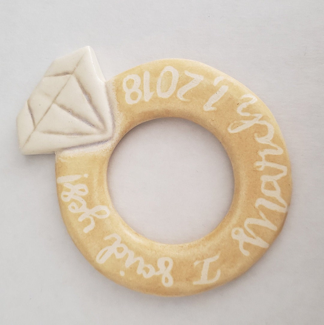 Engagement Date Ornament "i Said Yes" Ring - Etsy