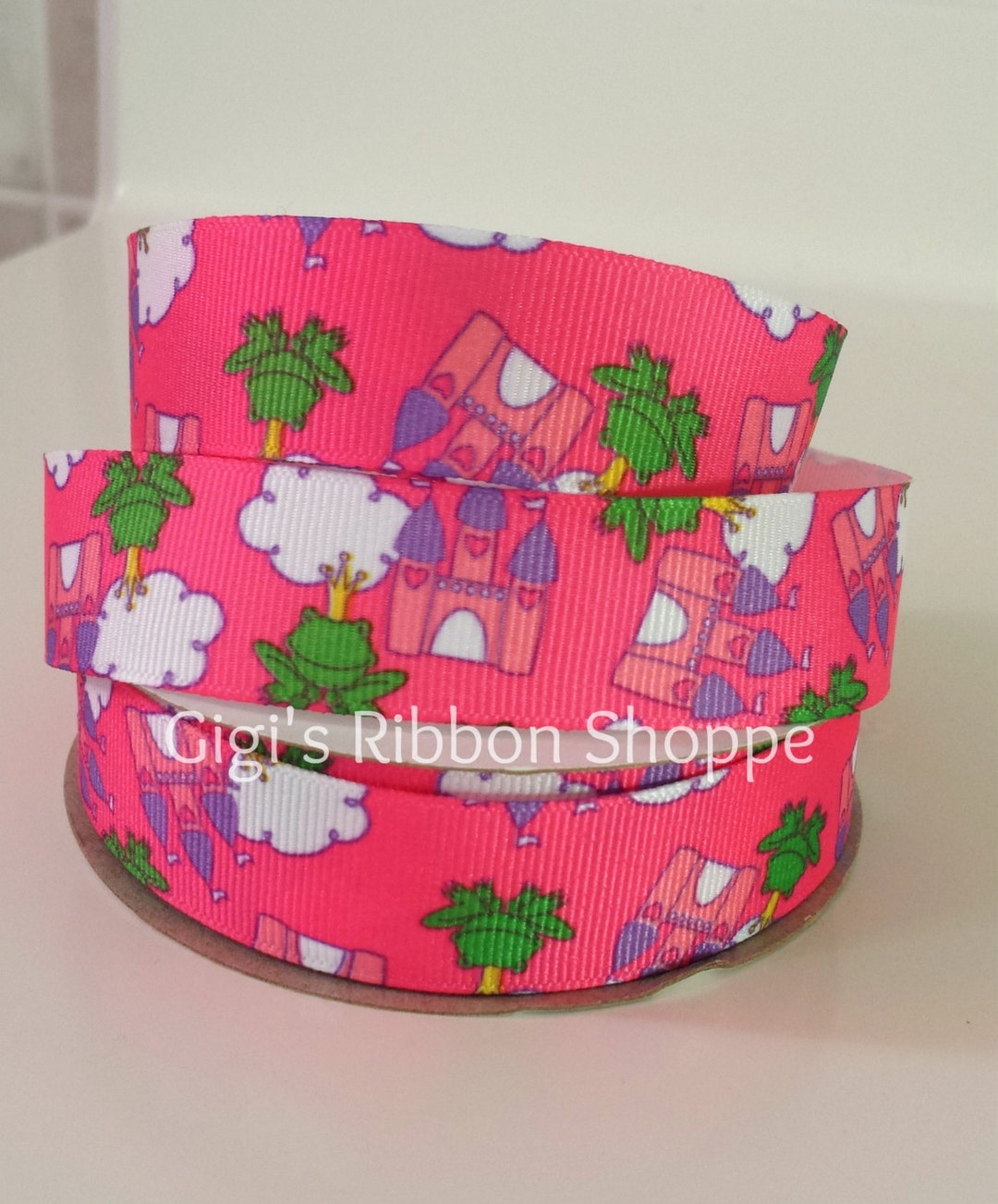 3 Yds Princess Castle Ribbon | Frog Prince Grosgrain Ribbon 7/8" Wide ...