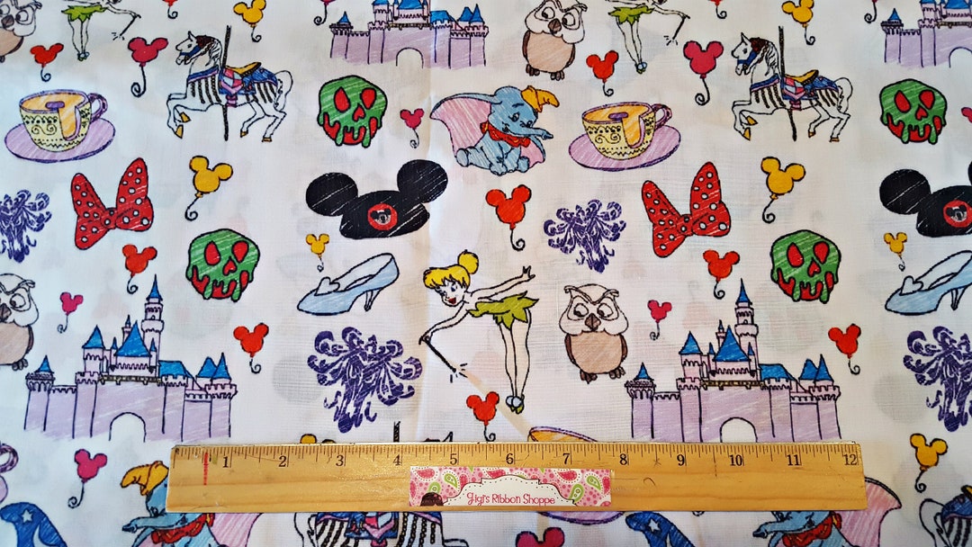 DISNEYLAND Parks Icons LARGE Disney Inspired Fabric Fat - Etsy