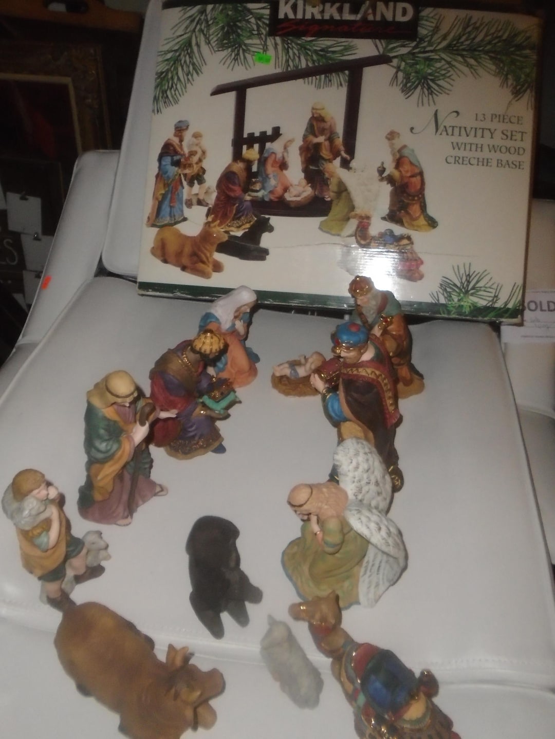 Kirkland Signature 13 Piece Porcelain Nativity Set Hand Painted Gold ...