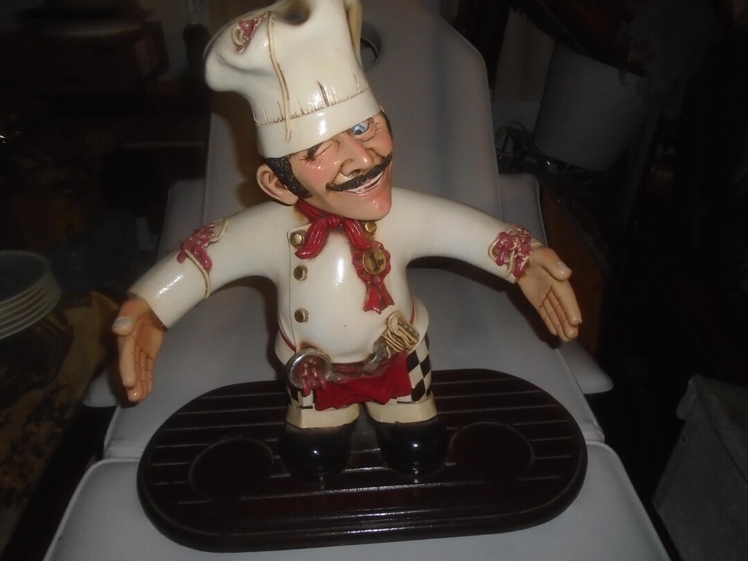 Rare Vintage Chef Statue Peter Mook Signed Italian Chef Restaurant ...
