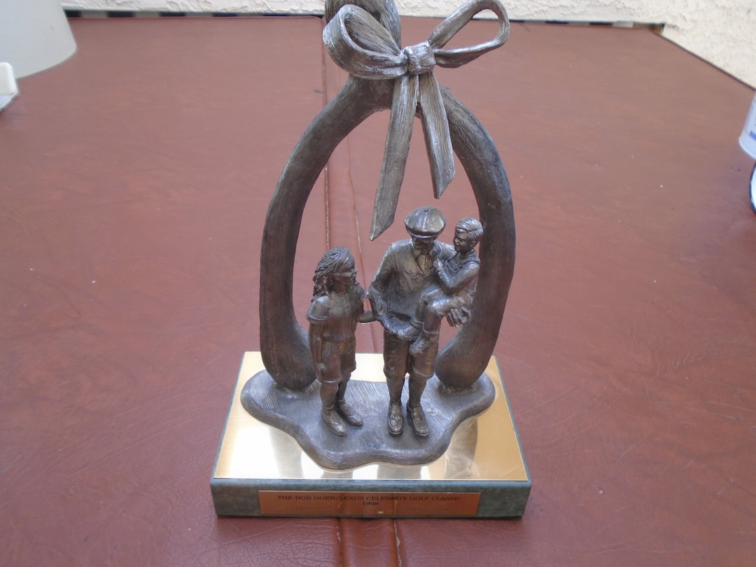 Michael Ricker 1999 Pewter Sculpture Golf Trophy 13.5 Tall Bob Goen ...