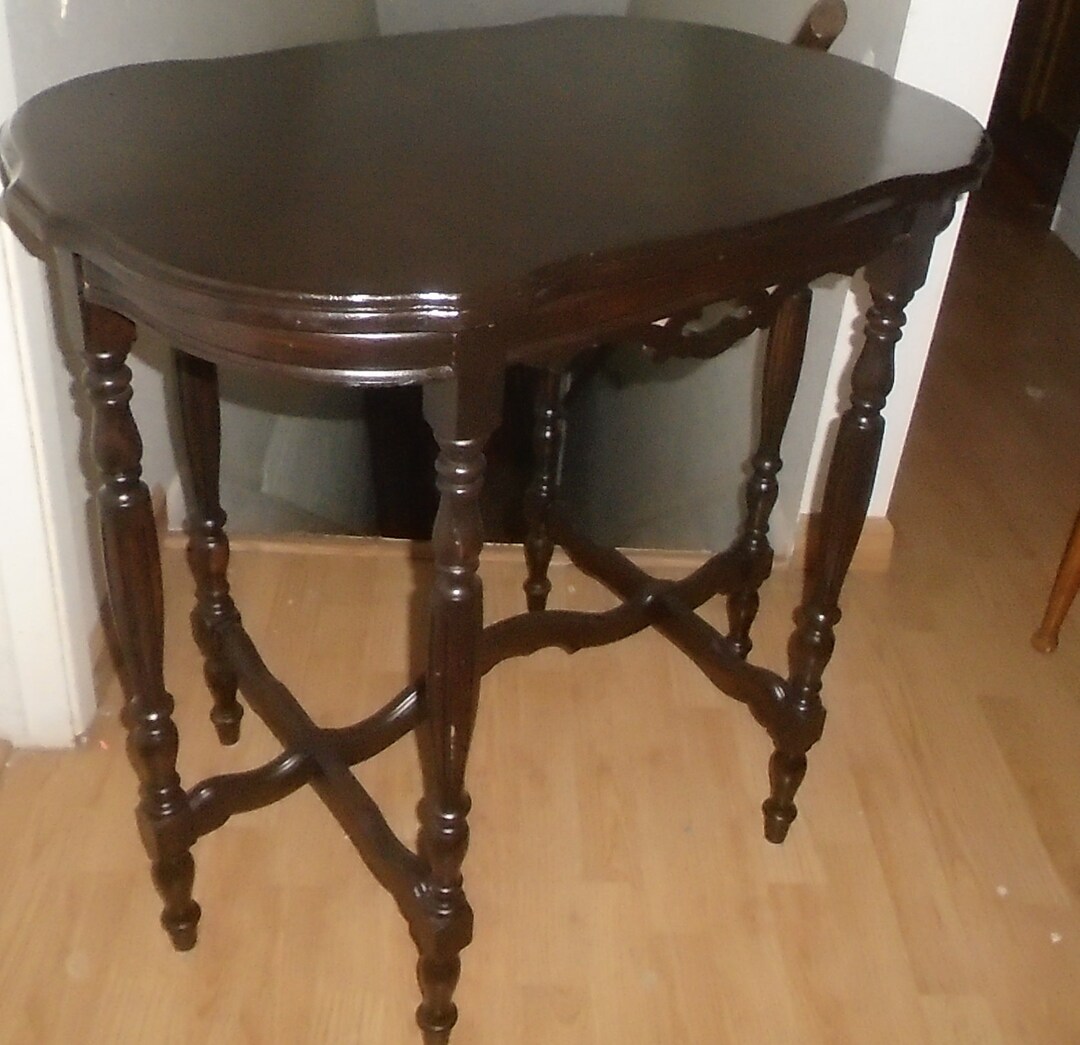 Antique Vintage Flemish Scroll Wood Console Table or Side Table W/6 ...