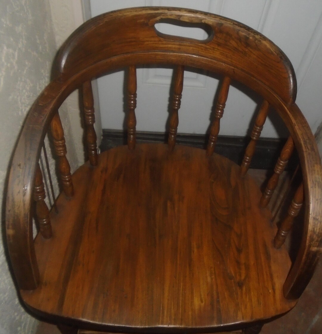Antique Wood Barrel Back Bar Pub Saloon Bar Chair - Etsy