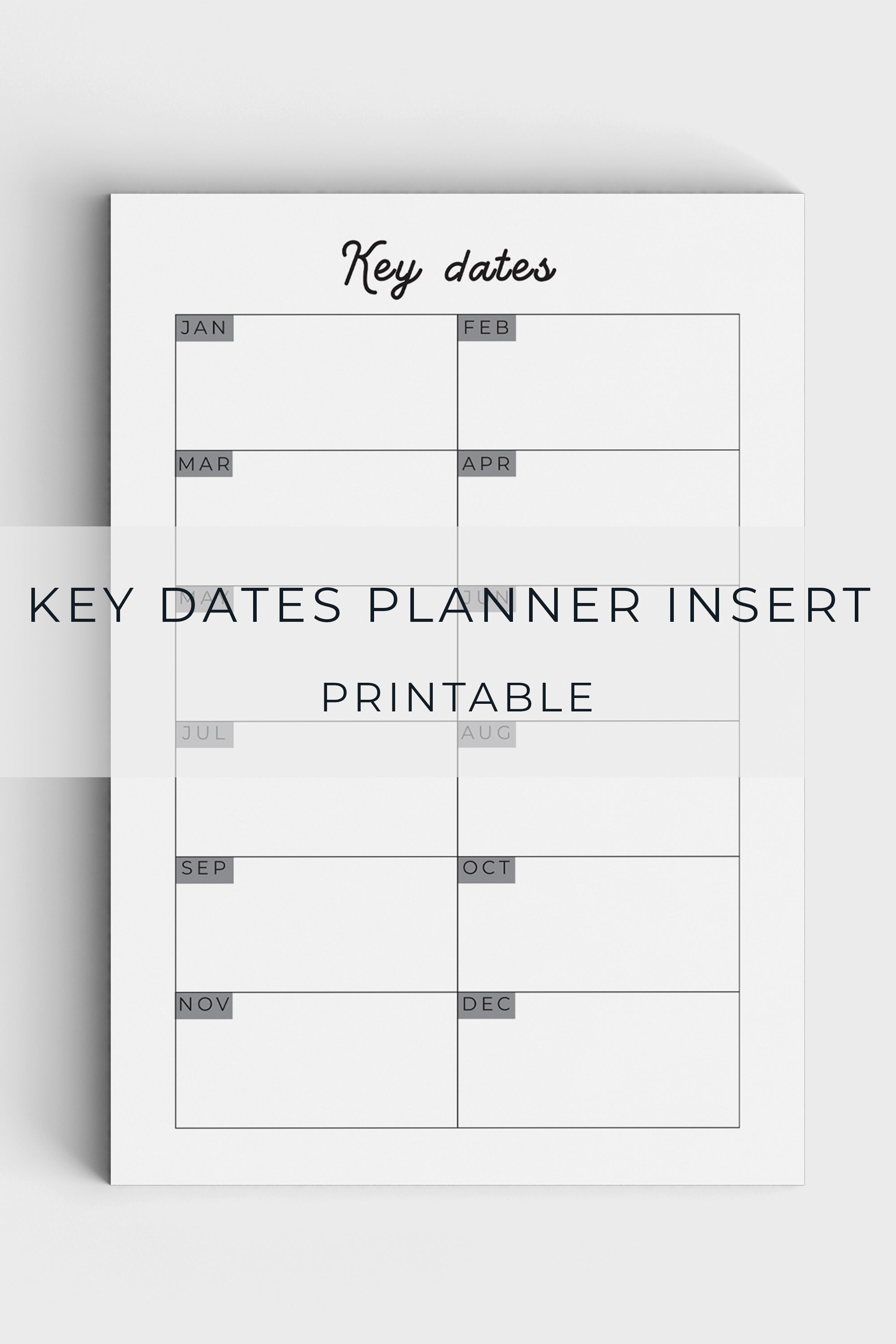 Calendars & Planners Paper A5 Planner Inserts Printable Special Dates ...