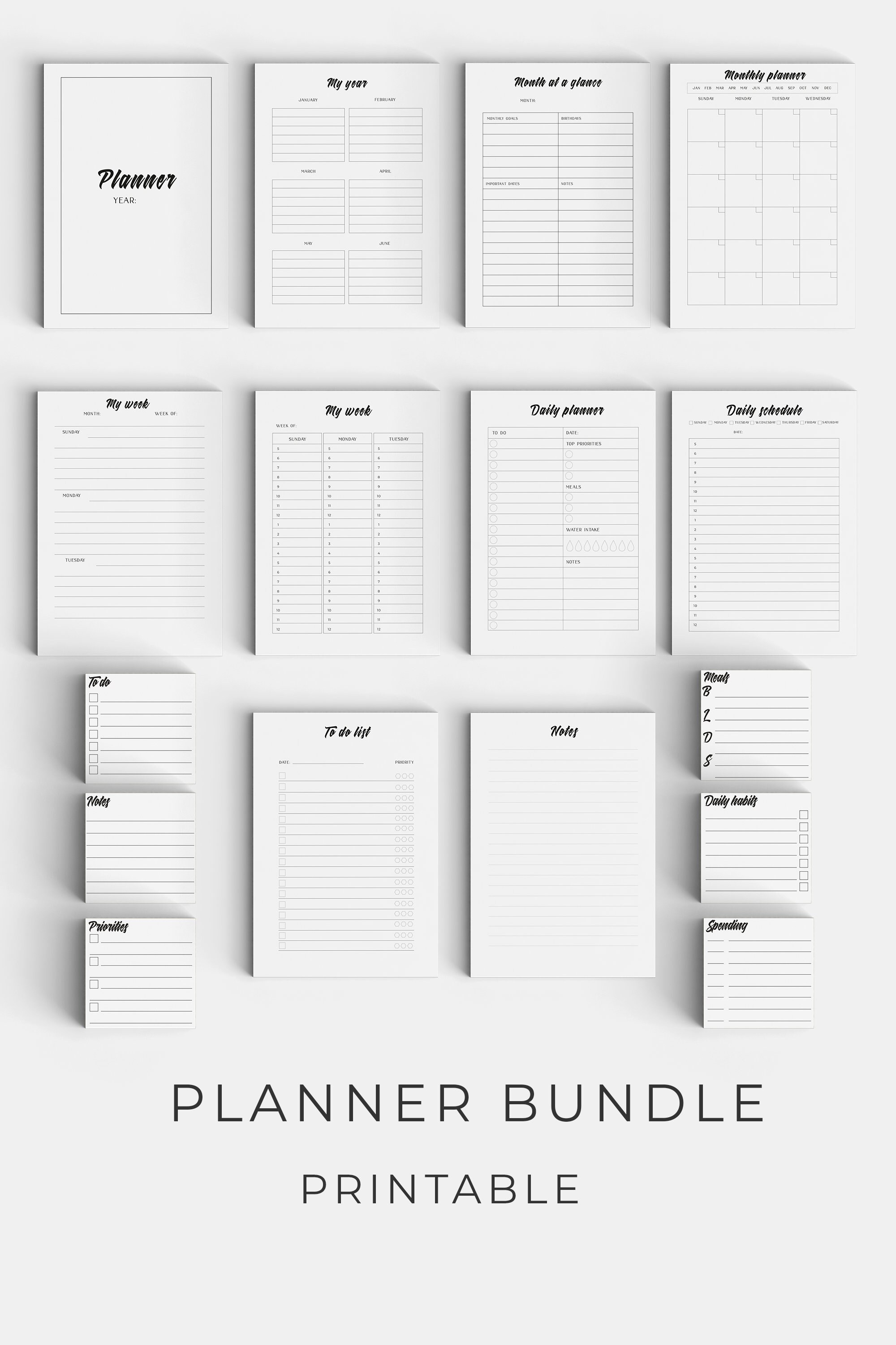 Planner cover Budget planner Meal planner Printable planner bundle ...