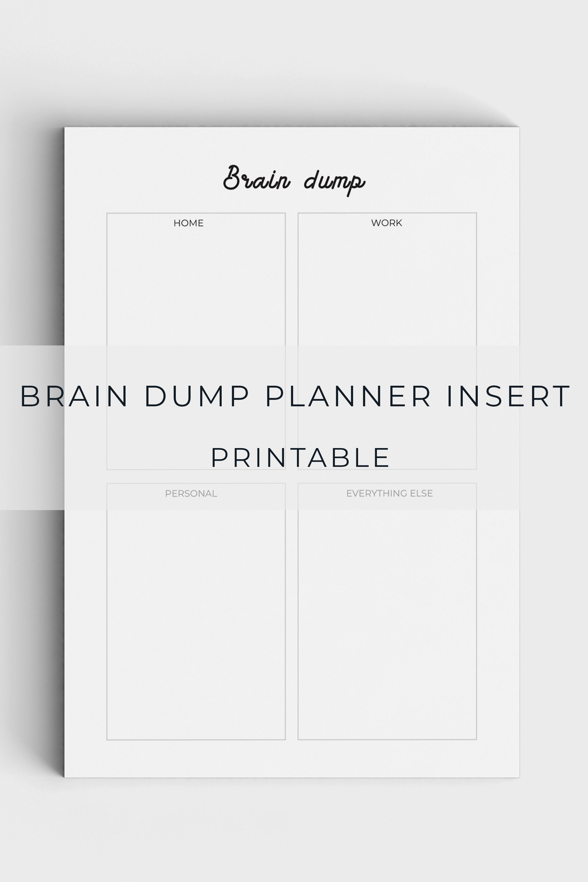 Brain Dump Printable Minimalist Planner Printable Planner - Etsy UK