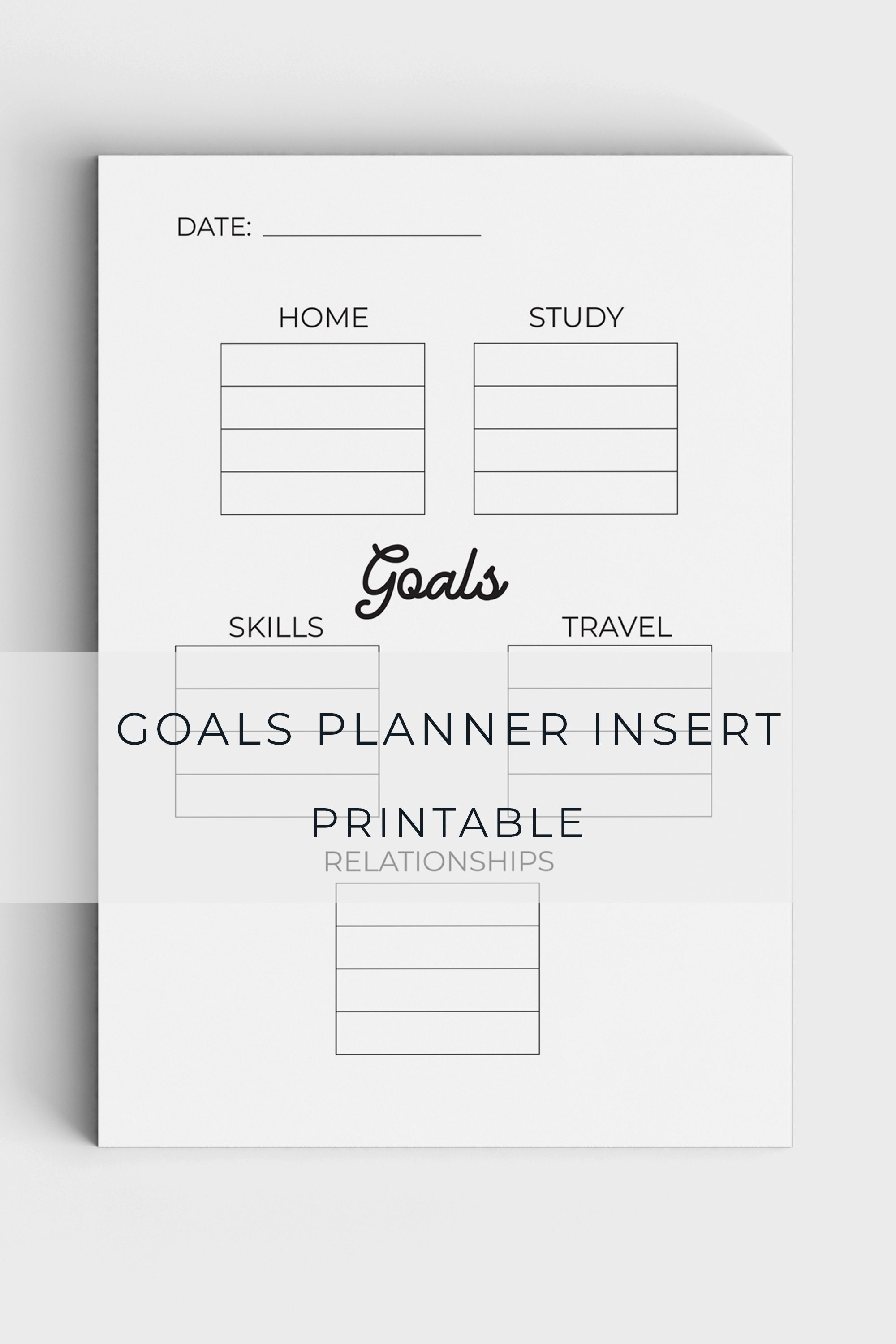 Calendars & Planners Paper Goals Plan Template Goals Planning ...
