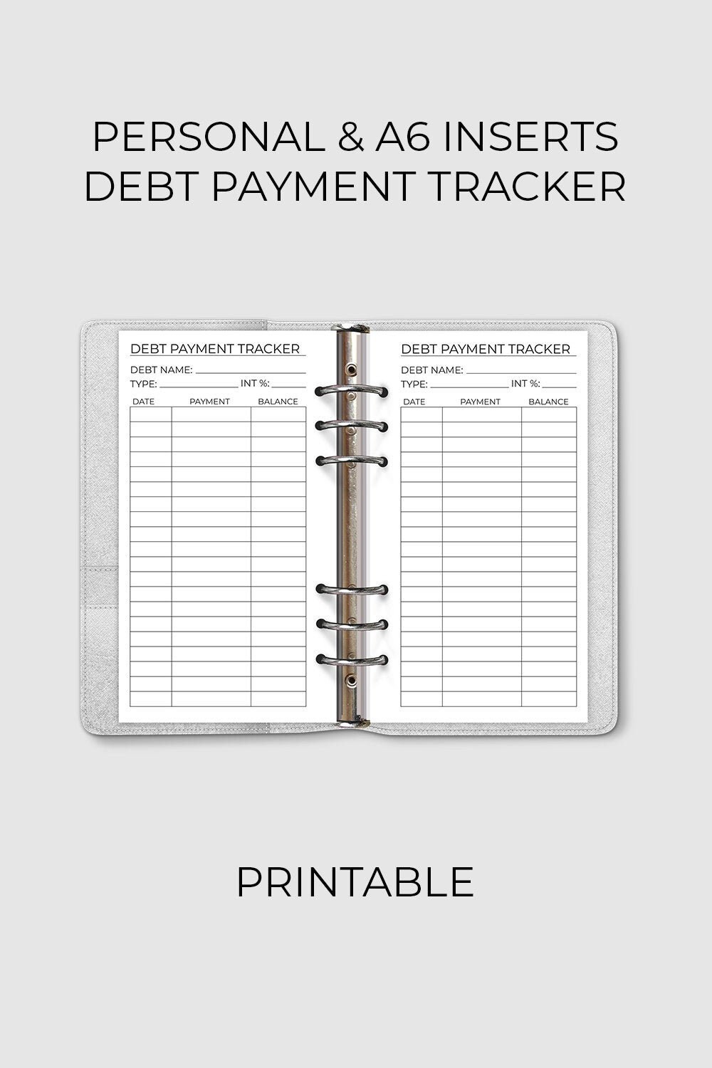 Personal Planner Debt Tracker Printable Budget Planner Financial 
