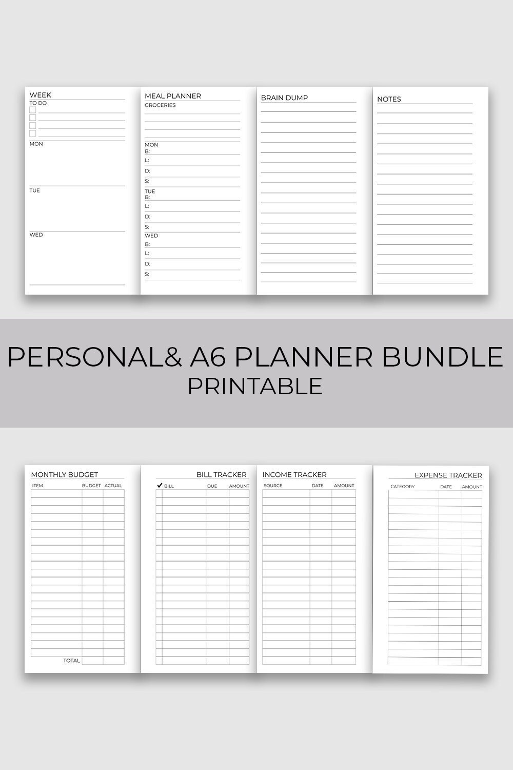 Printable Planner Bundle Personal Size Planner Inserts Week - Etsy