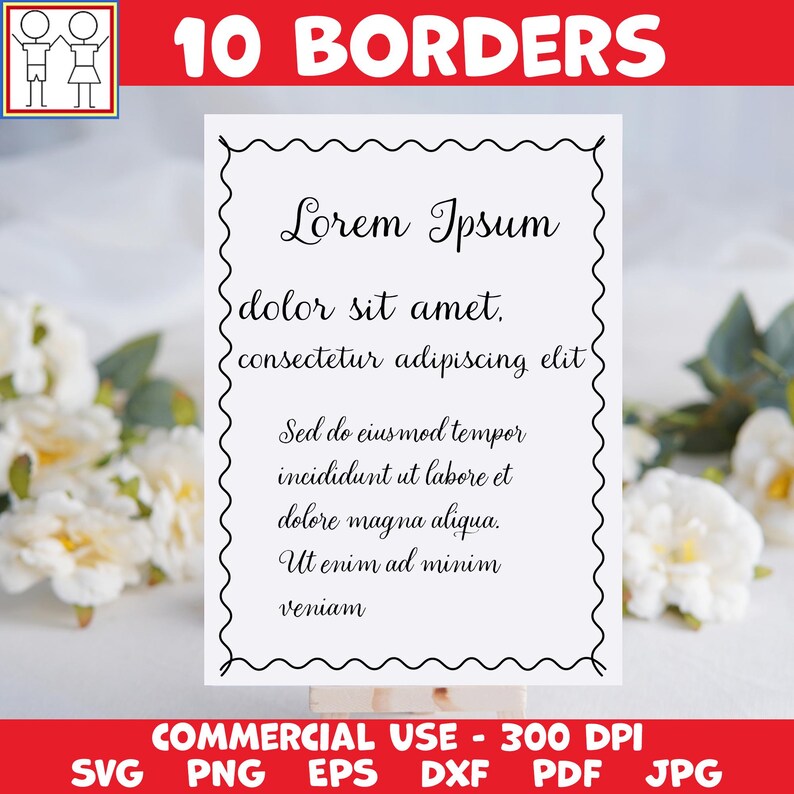 Invitation Card Border SVG, Wedding Invitation Border Whimsical Border ...