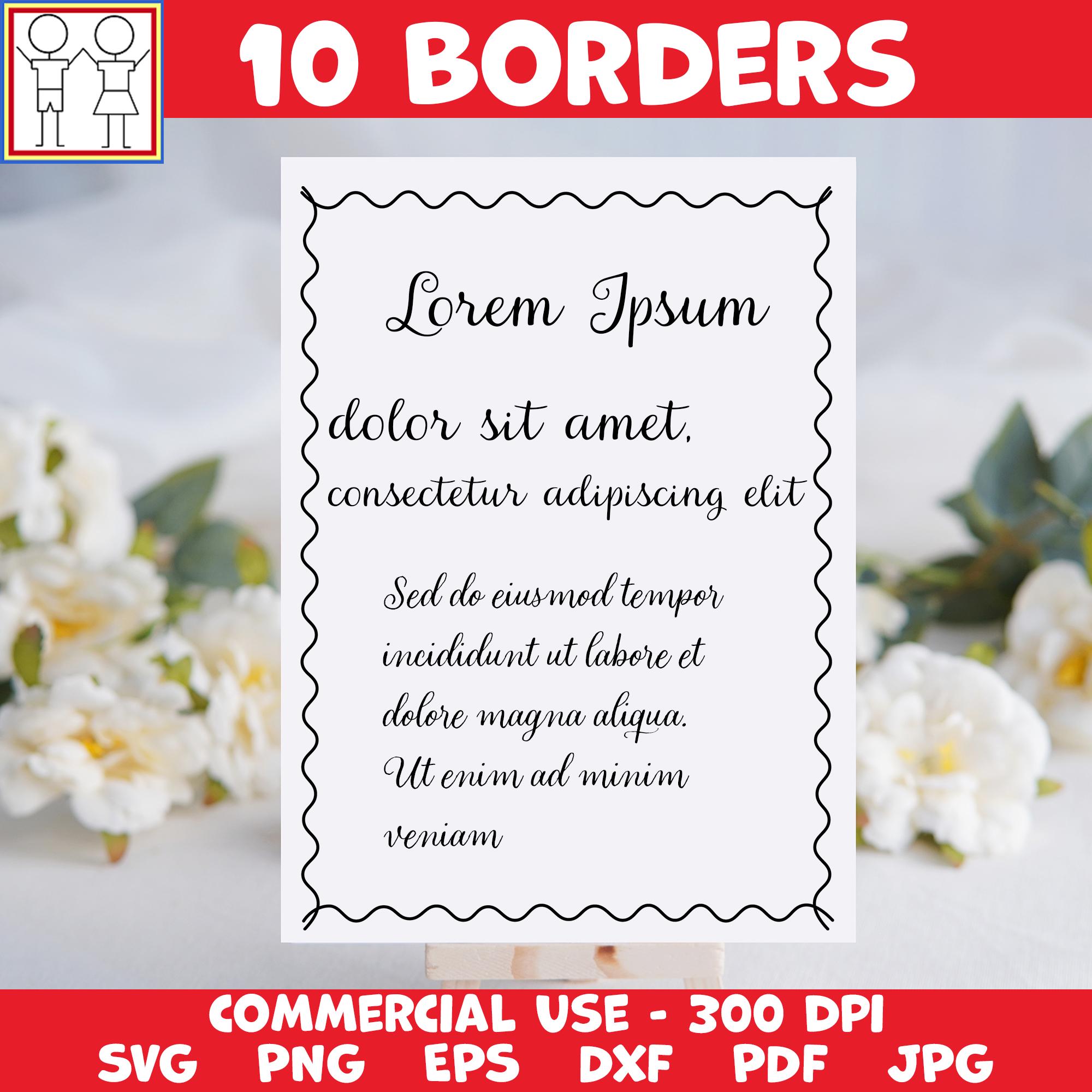 Invitation Card Border SVG, Wedding Invitation Border Whimsical Border ...