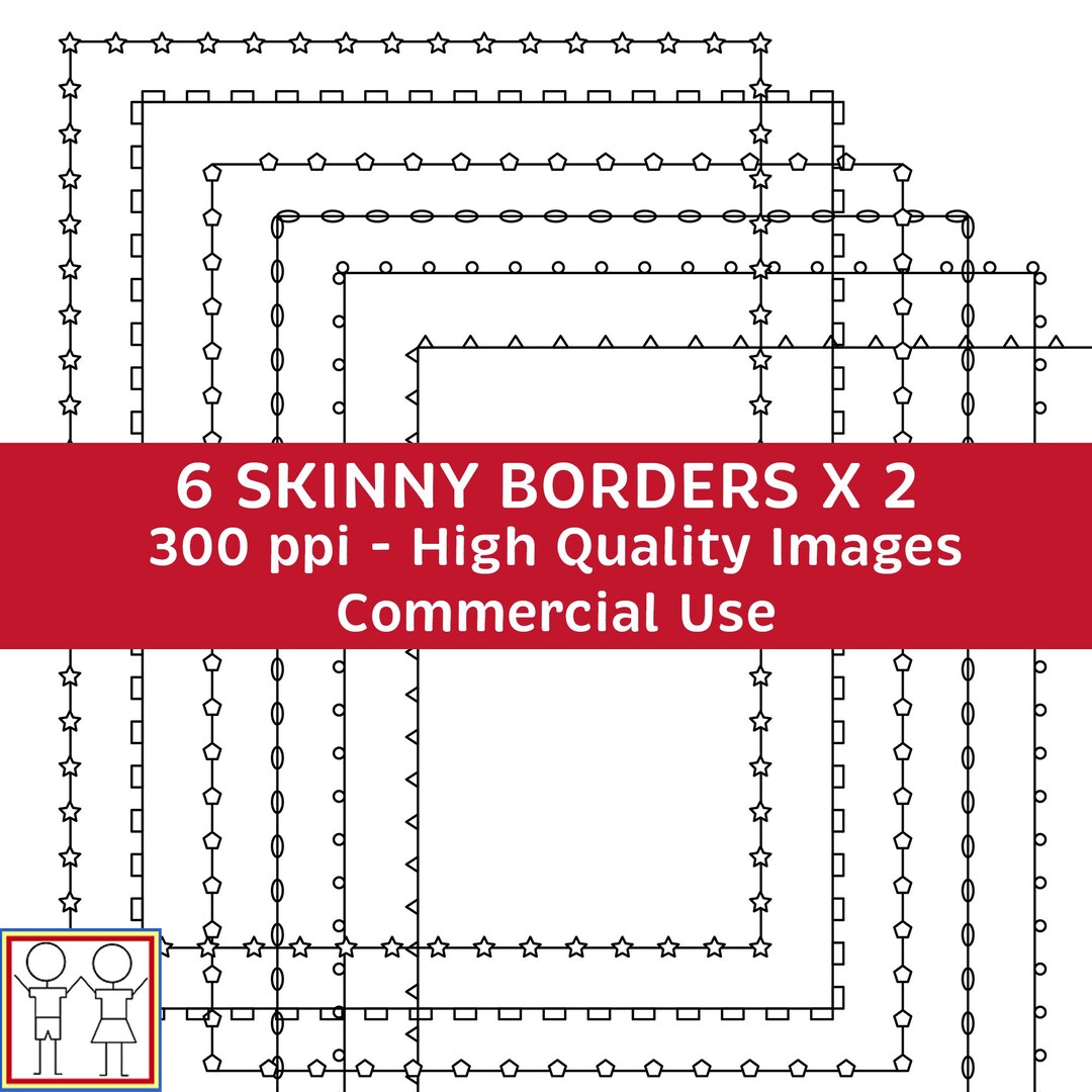 6 Skinny Borders Shapes - Etsy