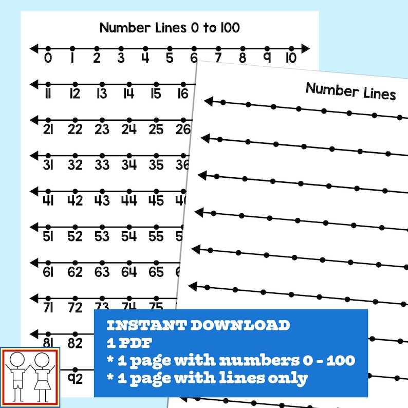 Number Lines 0 to 100 Printable Worksheets With Blank Number Lines - Etsy