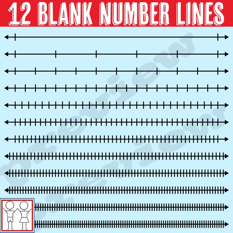 Blank Number Line Templates for Worksheets, Activities Number Line Clip ...