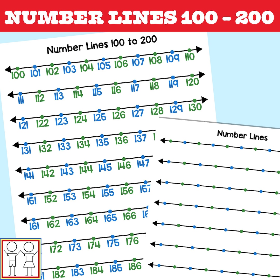 Number Lines 100 to 200 Printable Worksheets With Blank Number Lines - Etsy