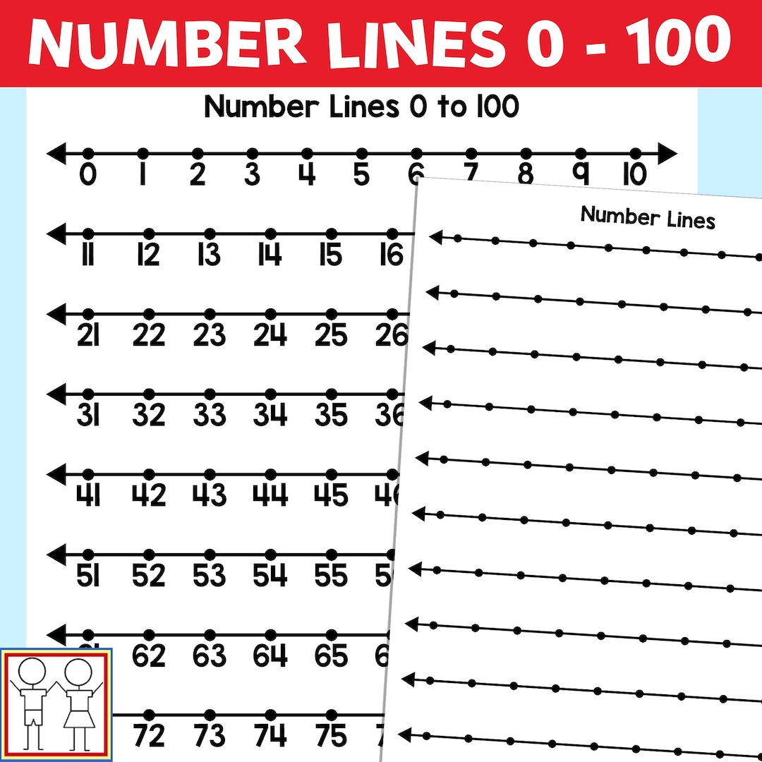 Number Lines 0 to 100 Printable Worksheets With Blank Number Lines - Etsy