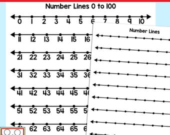Number Lines 0 to 100 Printable Worksheets With Blank Number Lines - Etsy