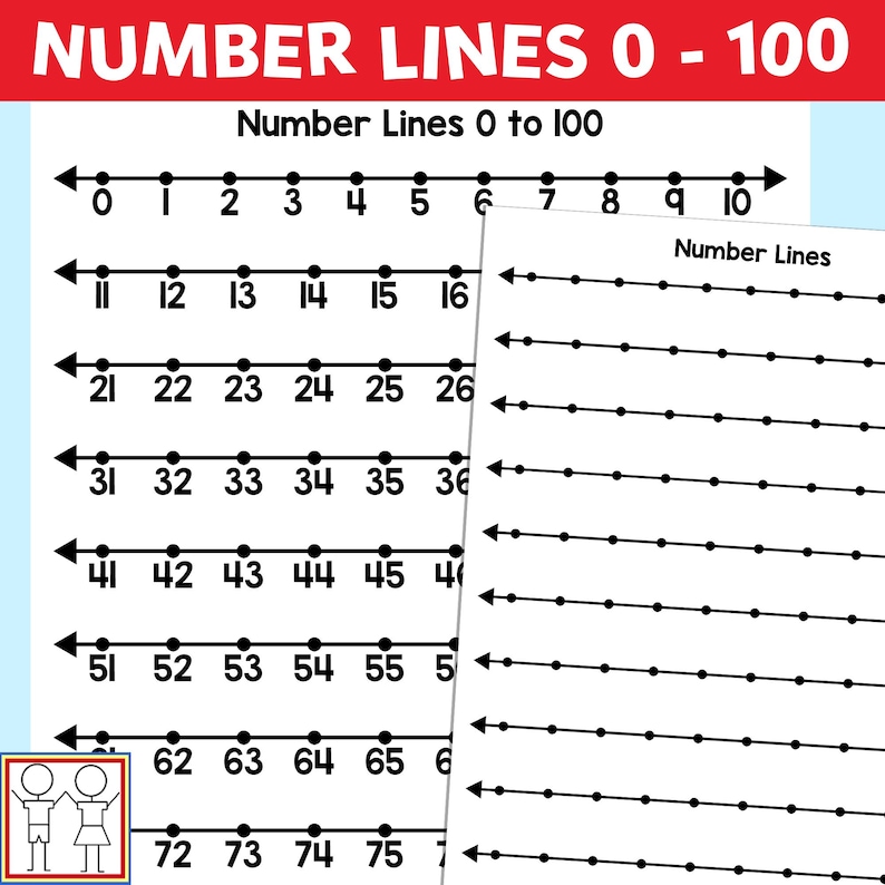 Number Lines 0 to 100 Printable Worksheets With Blank Number Lines - Etsy