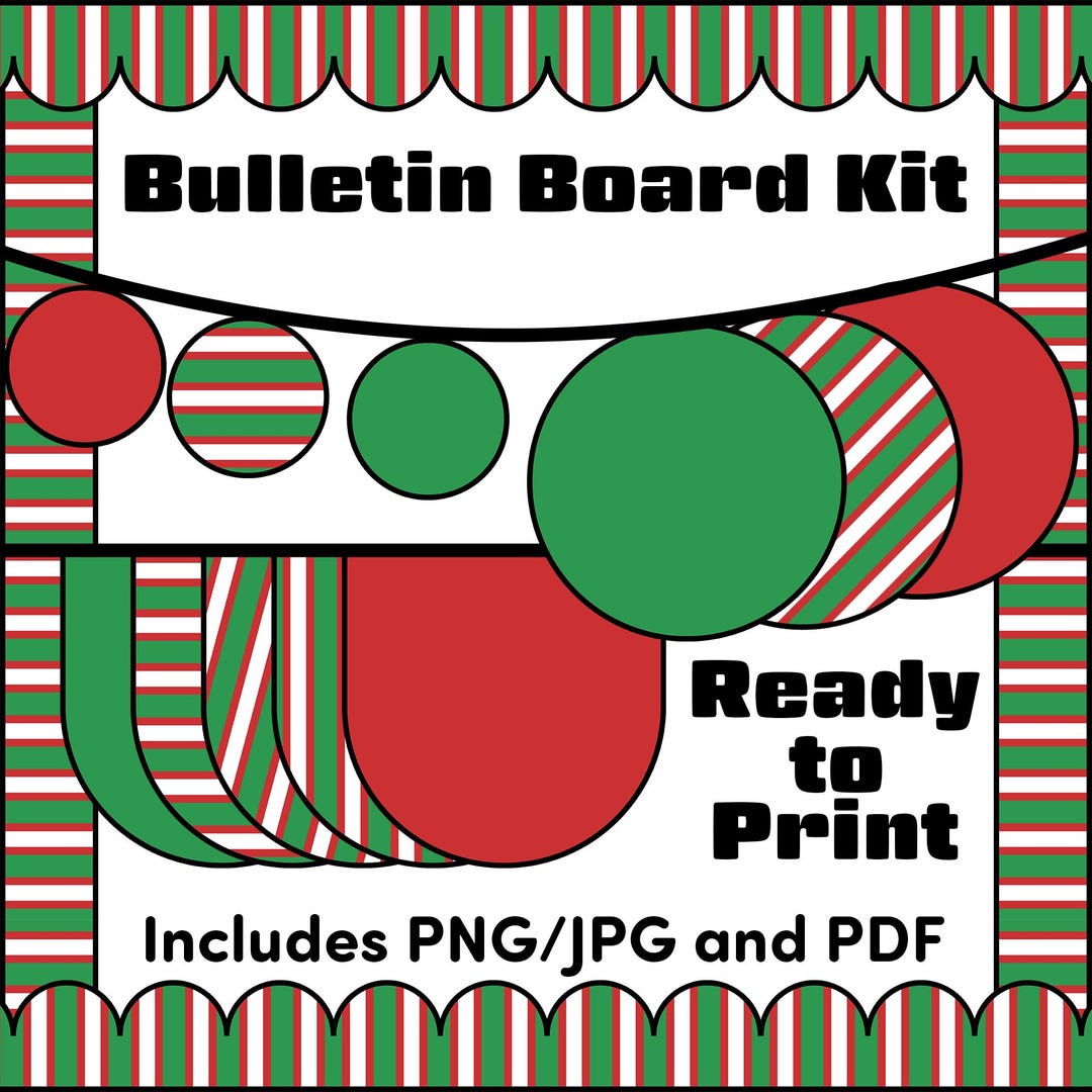 Christmas Bulletin Board Kit Borders Pennant - Etsy
