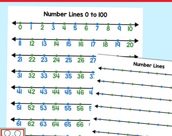 Number Lines 0 to 100 Printable Worksheets With Blank Number Lines - Etsy
